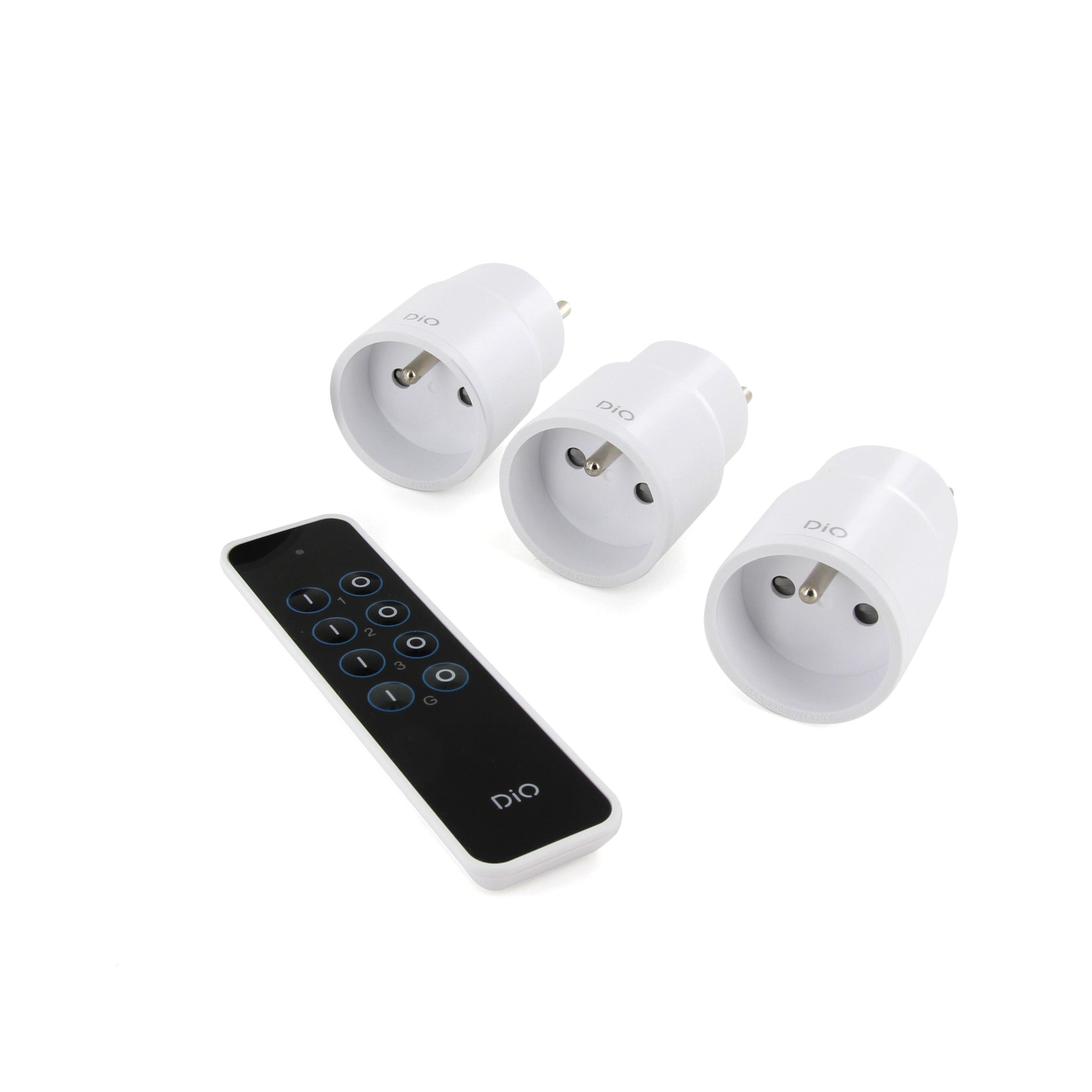 Set of 3 on/off sockets and 3-channel remote control - DiO 1.0